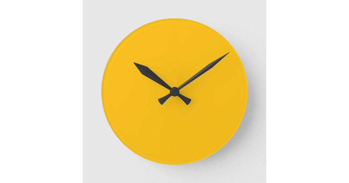 Trend Color - Sunburst Yellow Round Clock | Zazzle