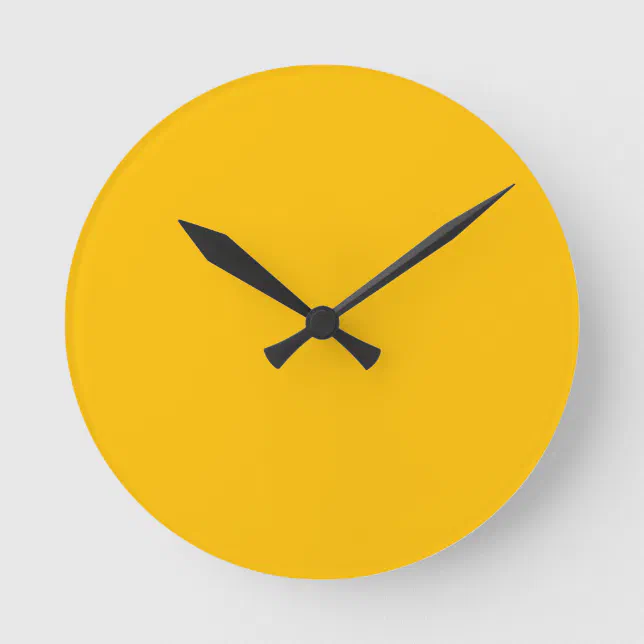 Trend Color - Sunburst Yellow Round Clock | Zazzle