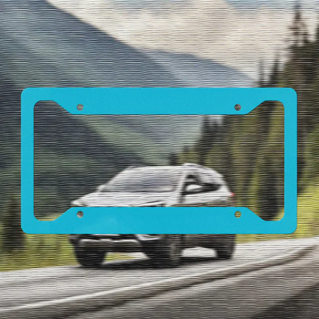 Trend Color - Vivid Cyan License Plate Frame | Zazzle