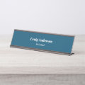 Trend Professional Plain Modern Elegant Ocean Blue Desk Name Plate | Zazzle