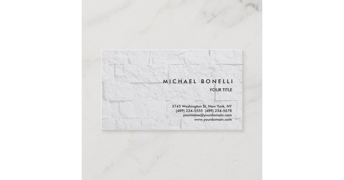 Trend Simple Wall Brick Professional Business Card | Zazzle