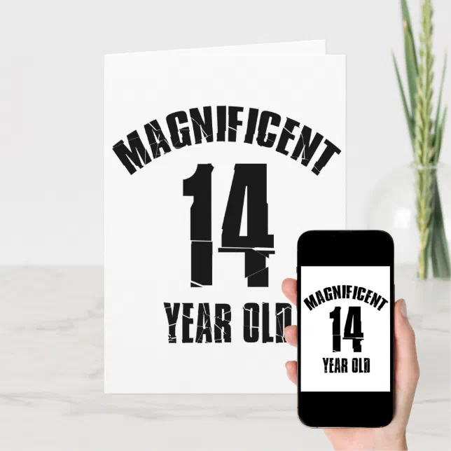 TRENDING 14 YEAR OLD BIRTHDAY DESIGNS CARD | Zazzle