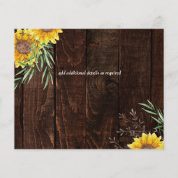 Trending Rustic Wedding Save Date Sunflowers Flyer | Zazzle