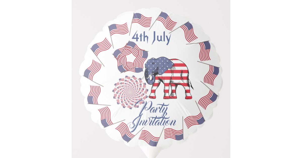 Trendy 4th July American Flag Party Elephant Balloon | Zazzle