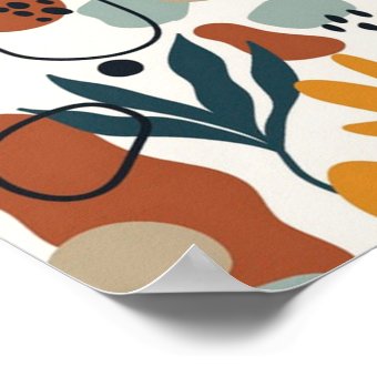 Trendy Abstract Art Unique Shapes Poster | Zazzle