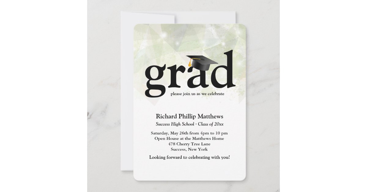 Trendy Abstract Graduation Invitation | Zazzle