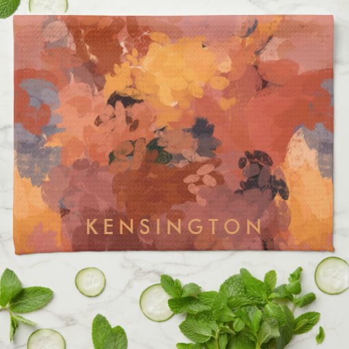 Trendy Abstract Terracotta Rust Brown Kitchen Towel | Zazzle