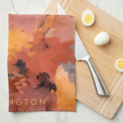 Trendy Abstract Terracotta Rust Brown Kitchen Towel | Zazzle