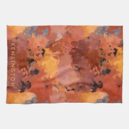 Trendy Abstract Terracotta Rust Brown Kitchen Towel | Zazzle
