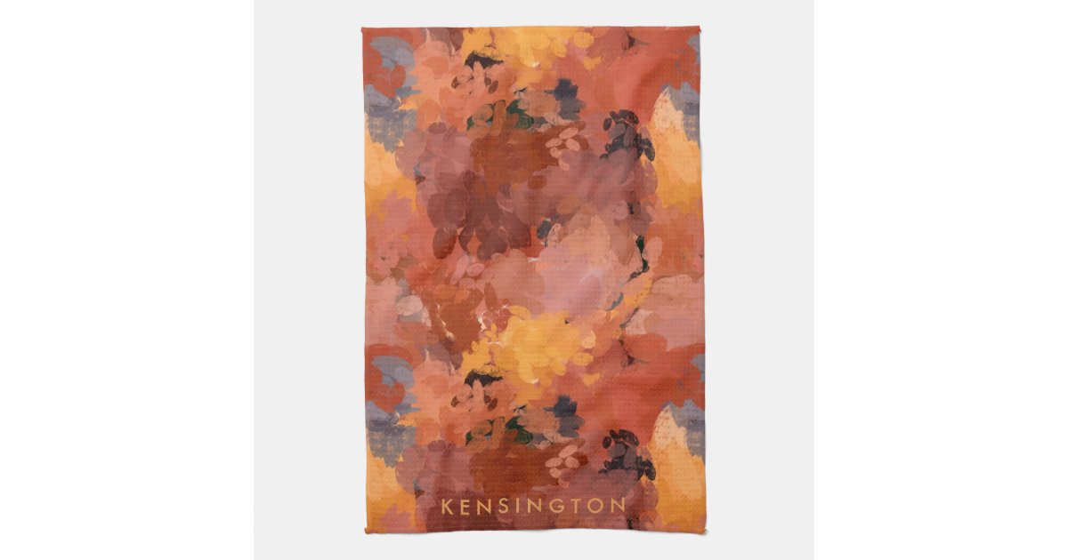 Trendy Abstract Terracotta Rust Brown Kitchen Towel | Zazzle