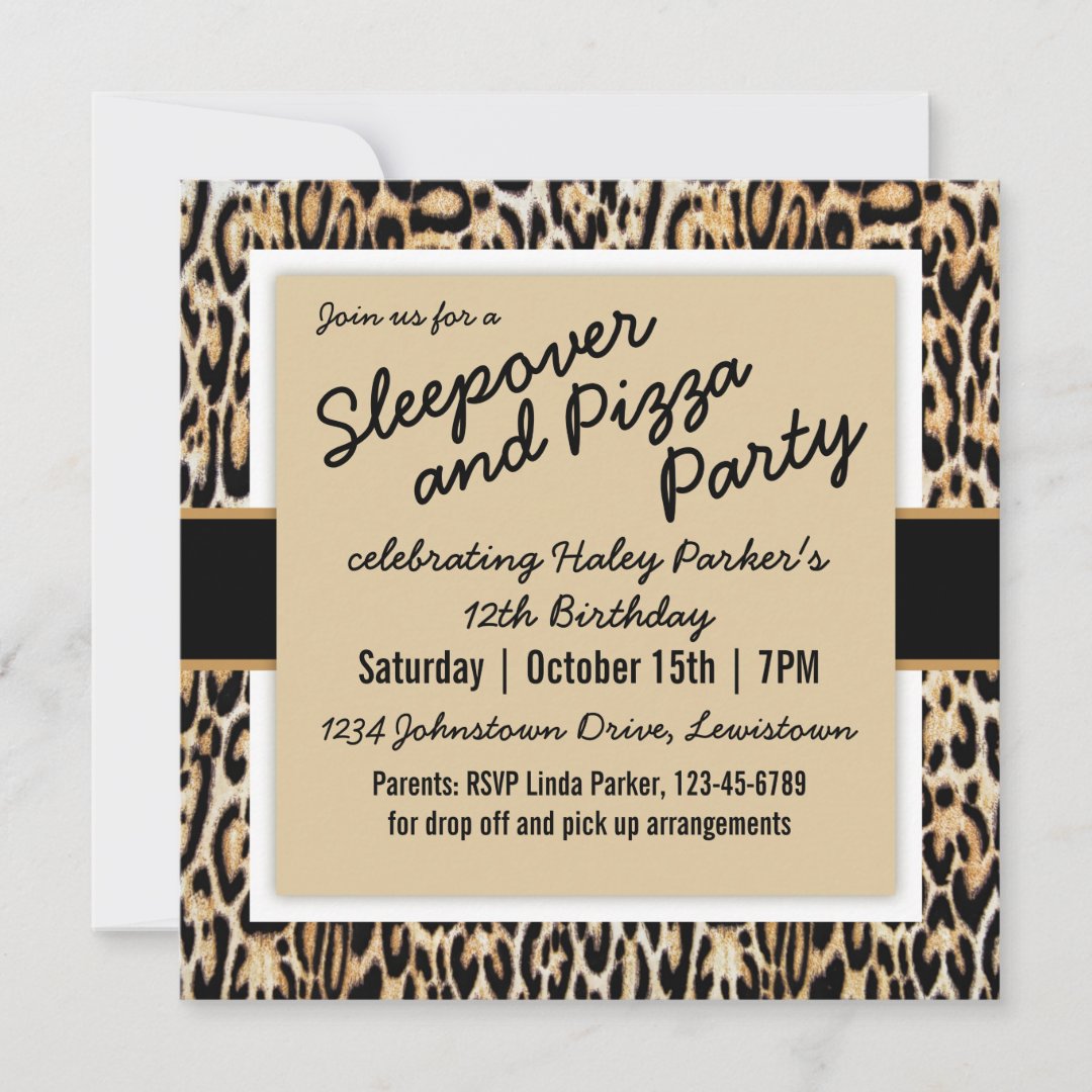 Trendy Animal Print Tween/Teen Birthday Party Invitation | Zazzle