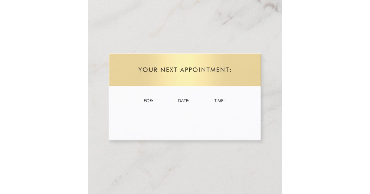 Trendy Appointment Reminder Gold Look Template | Zazzle
