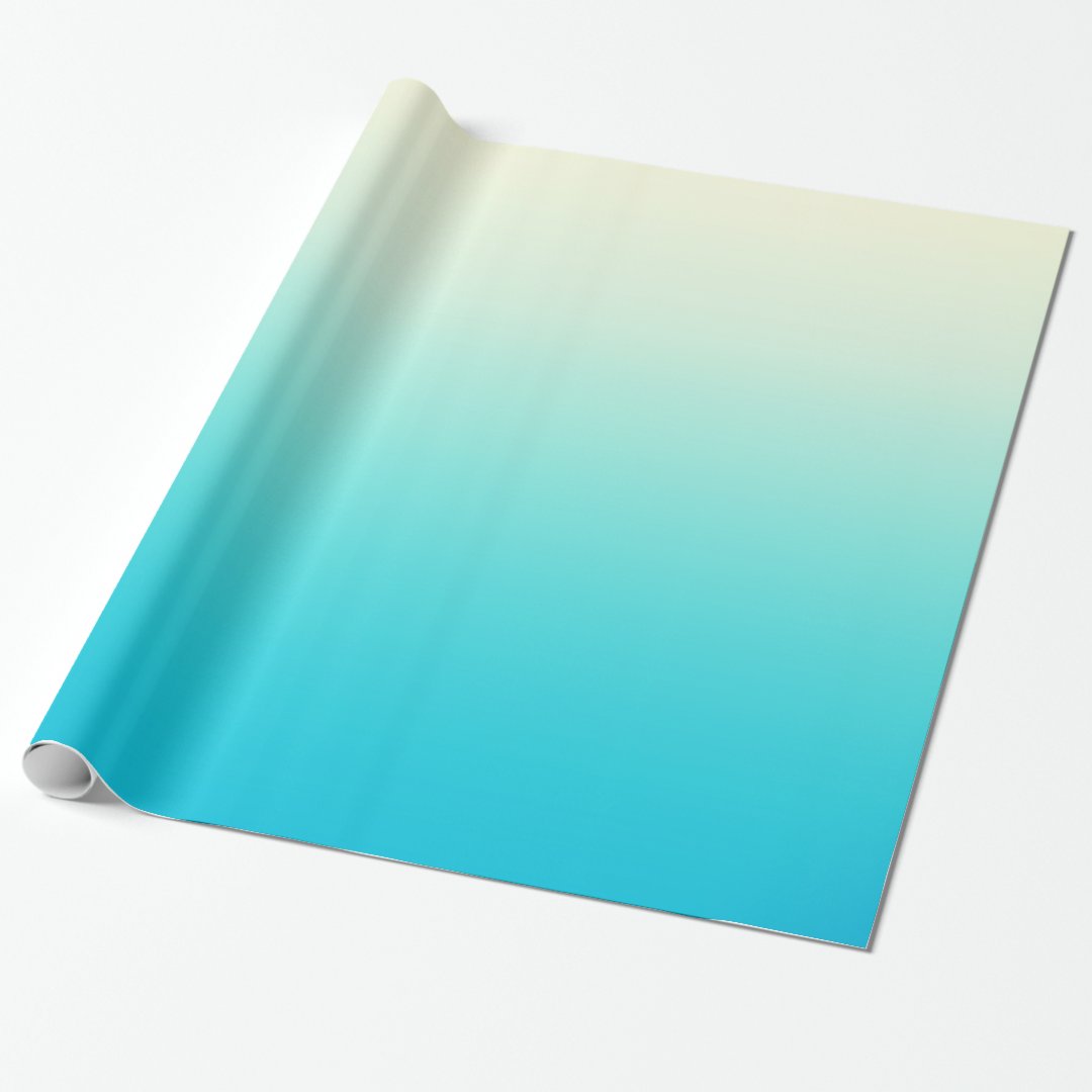 Trendy Aqua Teal to Vintage White Ombre Gradient Wrapping Paper | Zazzle