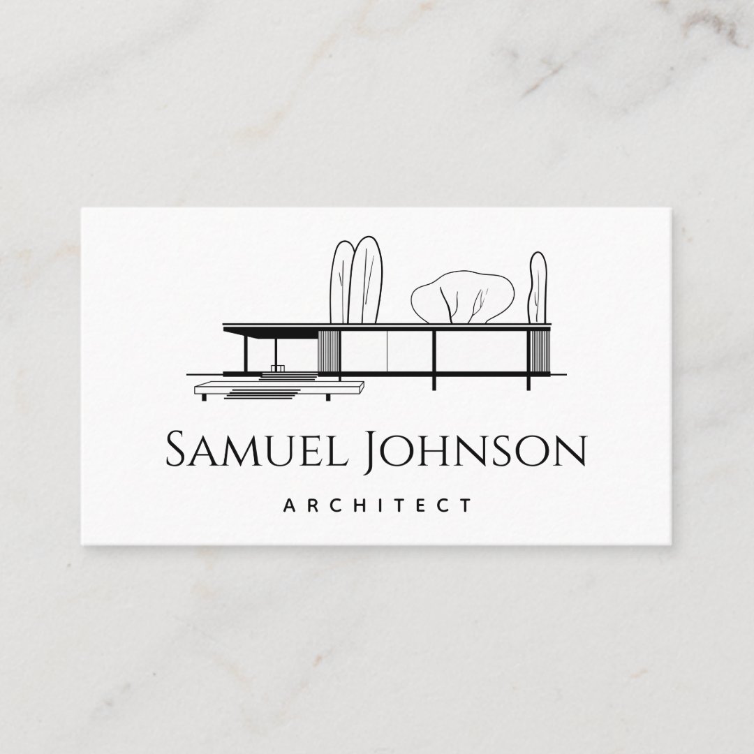 Trendy Architecture Minimalist & Clean Architect Business Card | Zazzle