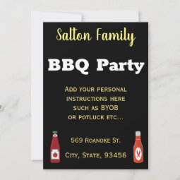 Trendy BBQ Barbecue Backyard Potluck Party Invitation | Zazzle