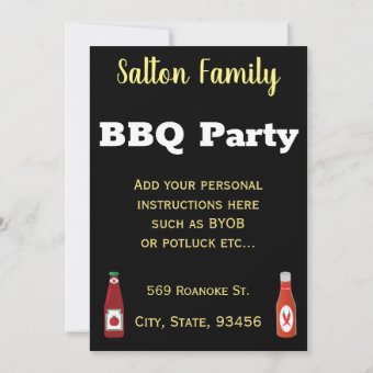 Trendy BBQ Barbecue Backyard Potluck Party Invitation | Zazzle
