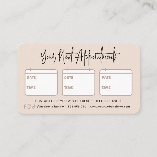 Trendy Beige Retro Cosmetologist Beauty Salon Spa Appointment Card | Zazzle
