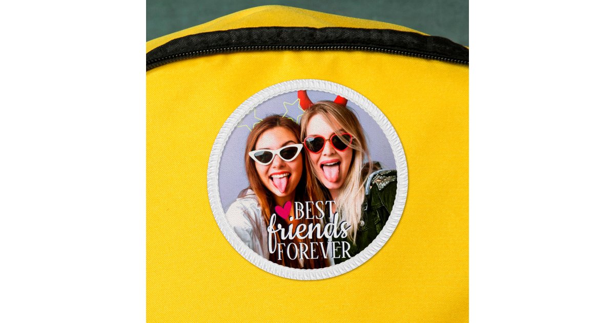 Trendy best friends forever photo patch | Zazzle