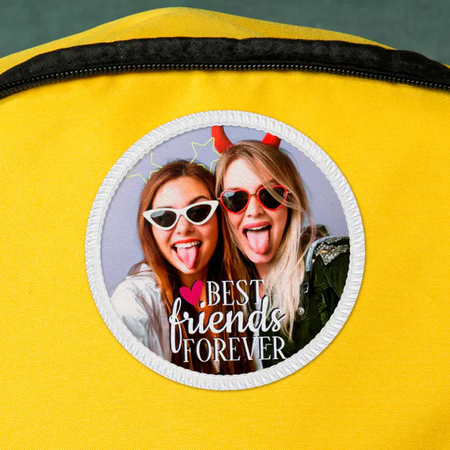 Trendy best friends forever photo patch | Zazzle