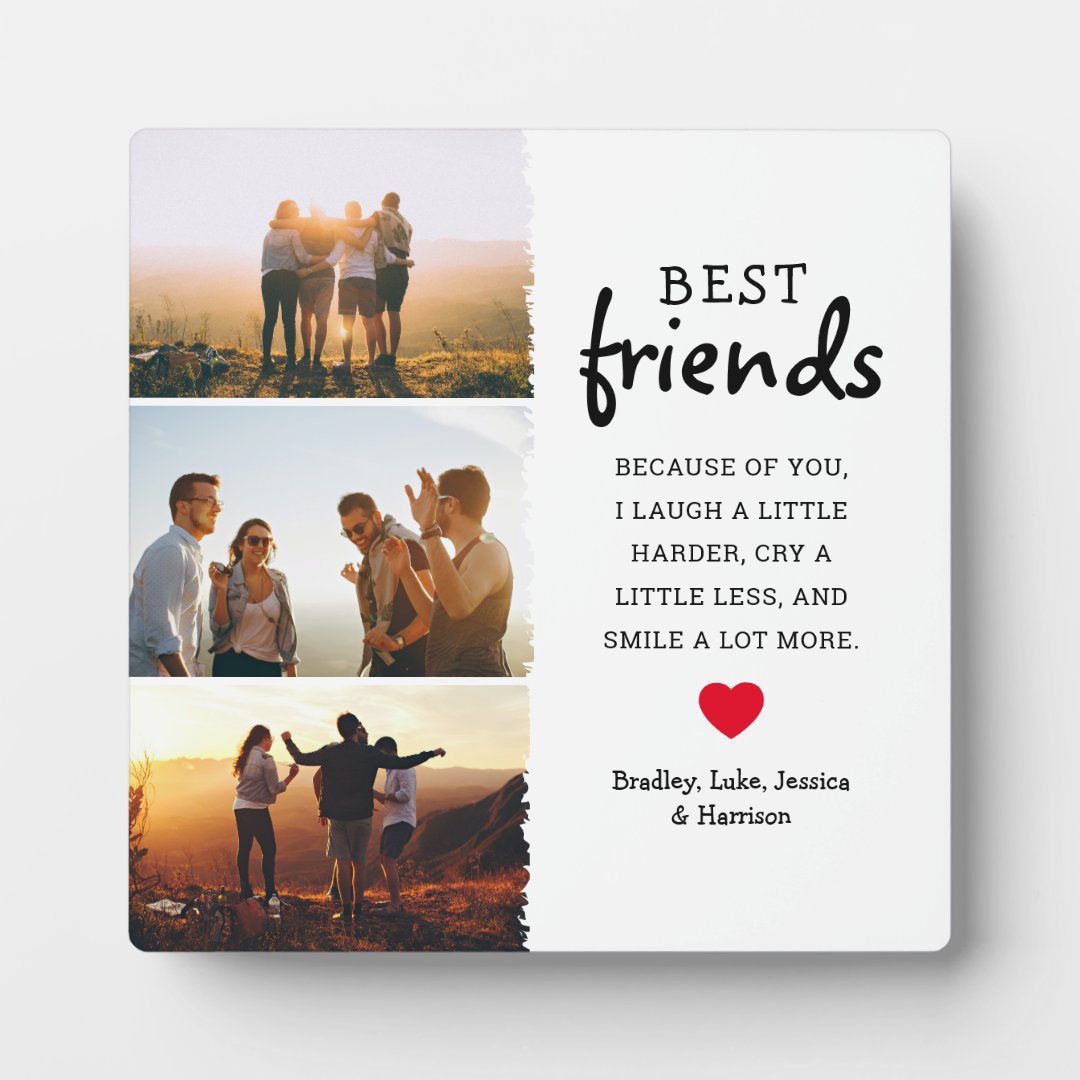 Trendy Best Friends Photo Collage & Quote Plaque | Zazzle