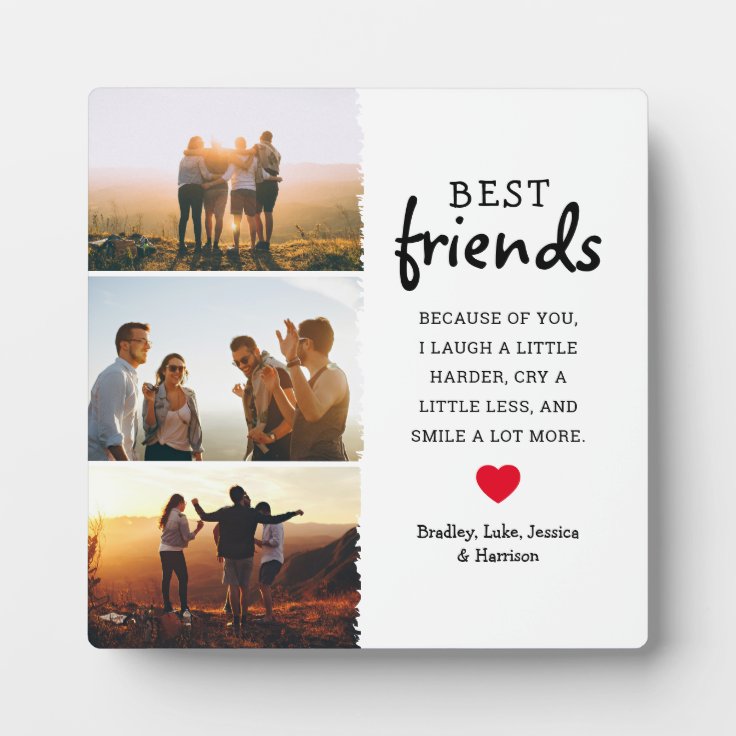 Trendy Best Friends Photo Collage & Quote Plaque | Zazzle