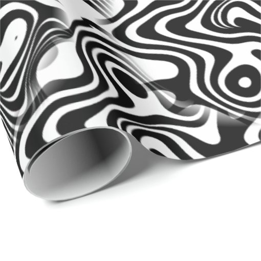 Trendy Black and White Abstract Swirls Pattern Wrapping Paper | Zazzle