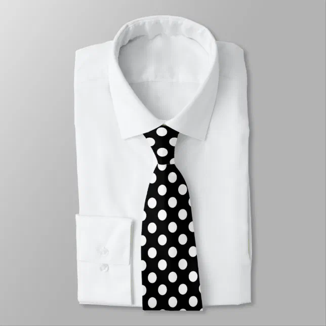 Trendy Black and White polka dots pattern Tie | Zazzle