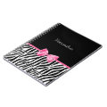 Trendy Black And White Zebra Print Pink Ribbon Notebook | Zazzle