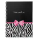 Trendy Black And White Zebra Print Pink Ribbon Notebook | Zazzle