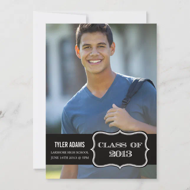 Trendy Black Label Class of 2013 Graduation Card | Zazzle