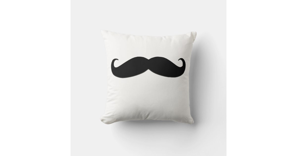 Trendy Black Moustache American MoJo Pillow | Zazzle