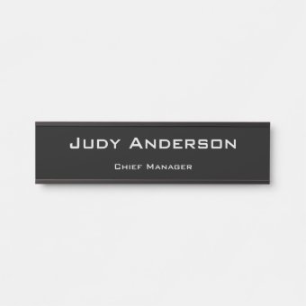 Trendy Black Professional Plain Modern Elegant Door Sign | Zazzle