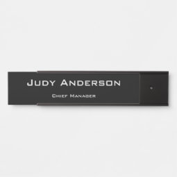 Trendy Black Professional Plain Modern Elegant Door Sign | Zazzle