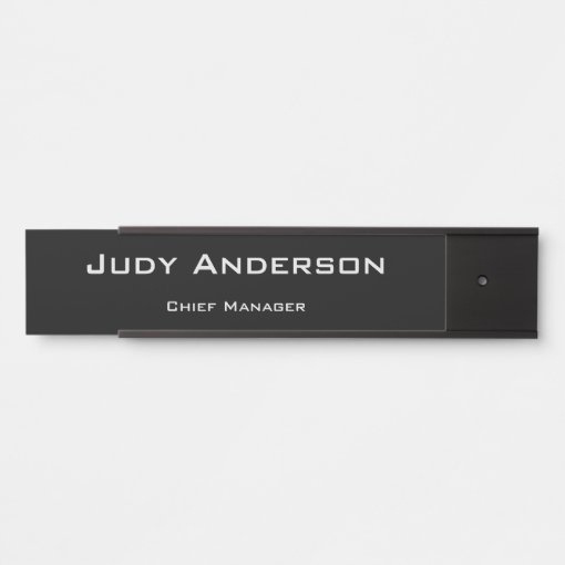 Trendy Black Professional Plain Modern Elegant Door Sign | Zazzle