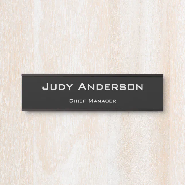 Trendy Black Professional Plain Modern Elegant Door Sign | Zazzle