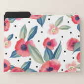 Trendy Black Stripes & Bold Red Poppy Floral Print File Folder | Zazzle