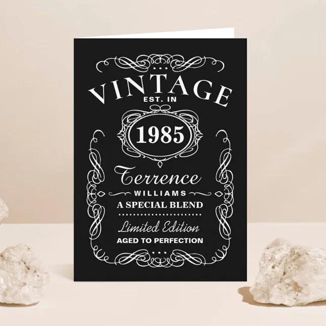 Trendy Black & White Typography Birthday Card | Zazzle