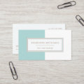 Trendy Blue and White Color Block Business Card | Zazzle