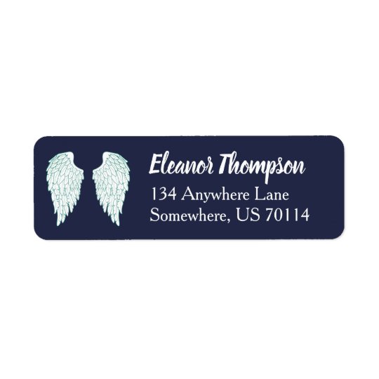 Trendy Blue Angel Wings Label | Zazzle.com