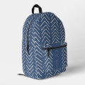 Trendy Blue Geometric Arrows Monogram Initials Printed Backpack | Zazzle