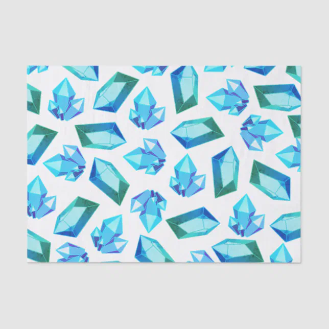 Trendy Blue & Green Geode Gemstones Tissue Paper | Zazzle