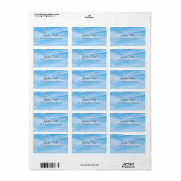 Trendy Blue Sky White Clouds Modern Calligraphy Label | Zazzle