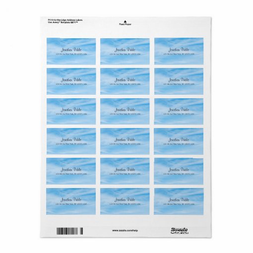 Trendy Blue Sky White Clouds Modern Calligraphy Label | Zazzle