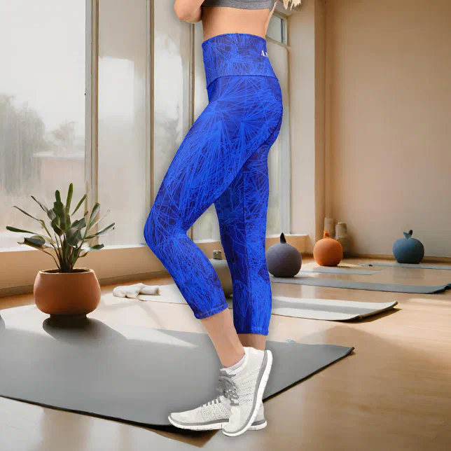Trendy Blue Yoga Pants | Zazzle