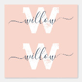 Trendy Blush Pink Script Typography Monogram Girl Wallpaper | Zazzle