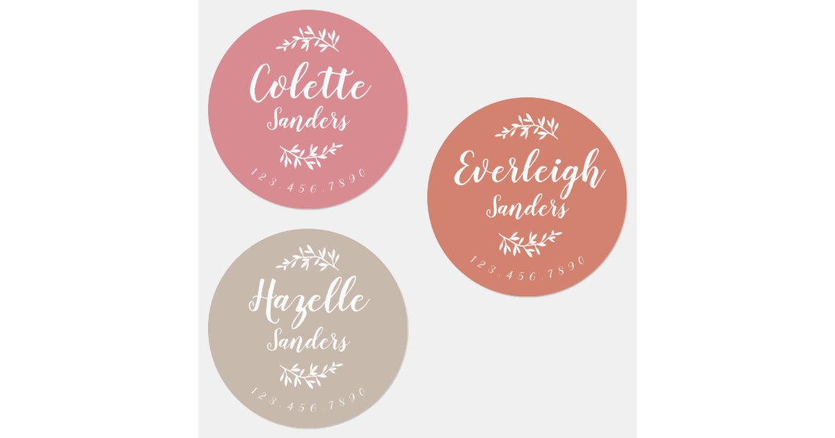 Trendy Boho Personalized Name Labels | Zazzle