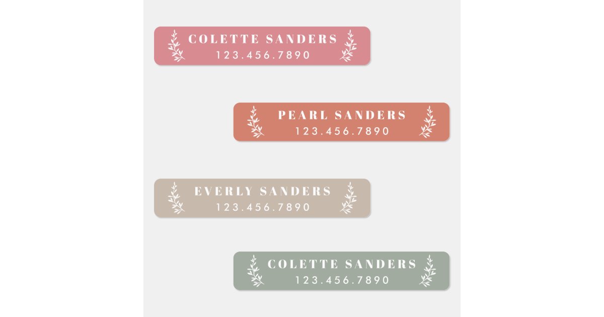 Trendy Boho Waterproof Name Labels | Zazzle