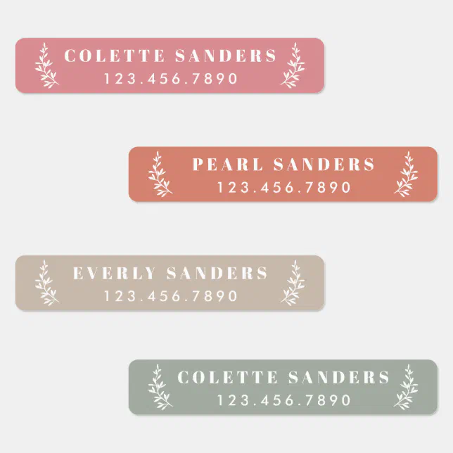 Trendy Boho Waterproof Name Labels | Zazzle
