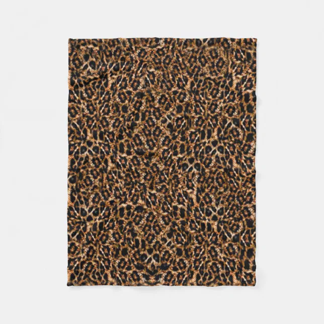 Trendy Brown Exotic Fur Pattern Leopard Print Fleece Blanket | Zazzle