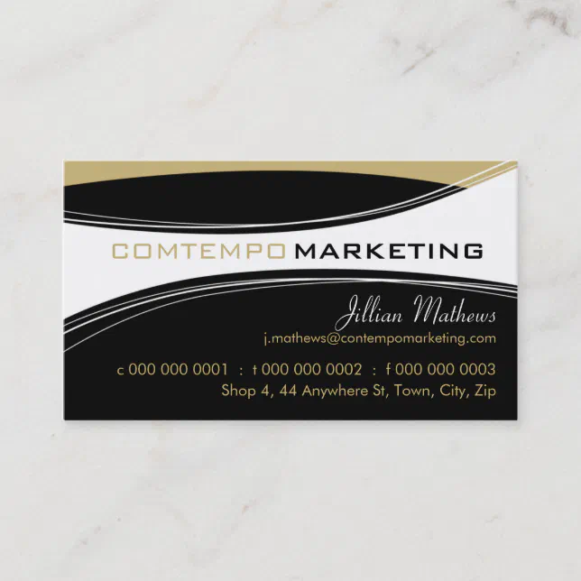 TRENDY BUSINESS CARD :: contempo 1BL | Zazzle